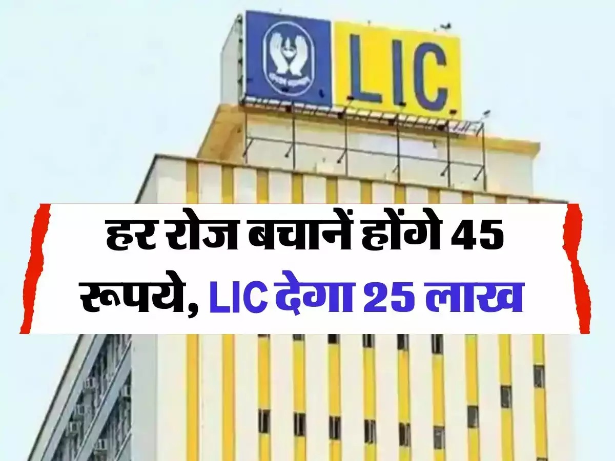 Lic Offer अब LIC की ये धांसू स्कीम दिलाएगी 25 लाख, रोजाना बचाने होंगे सिर्फ 45 रुपये, जानिए पूरी ...